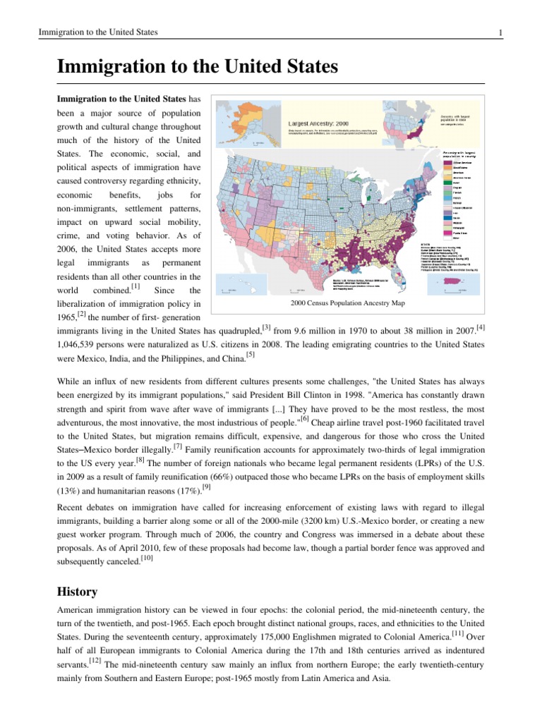 Immigration in USA | PDF | Immigration To The United States | Immigration