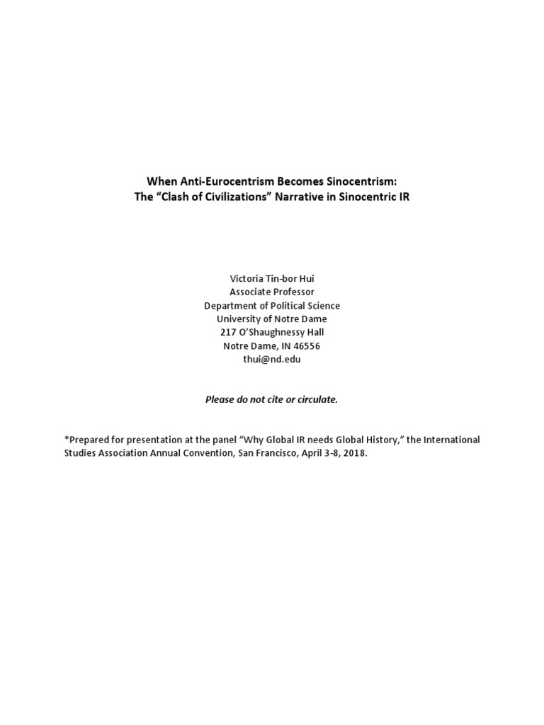 Sinocentrism in Global IR Discourse | PDF | Qing Dynasty | East Asia