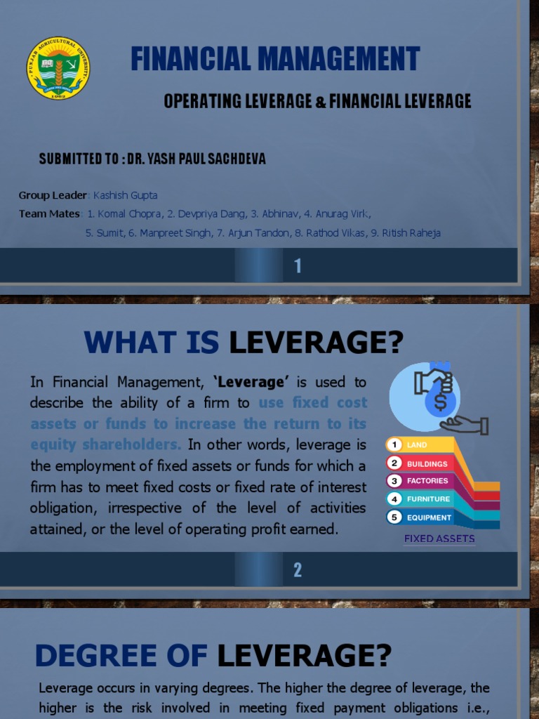 Financial Management: Operating Leverage & Financial Leverage | PDF ...