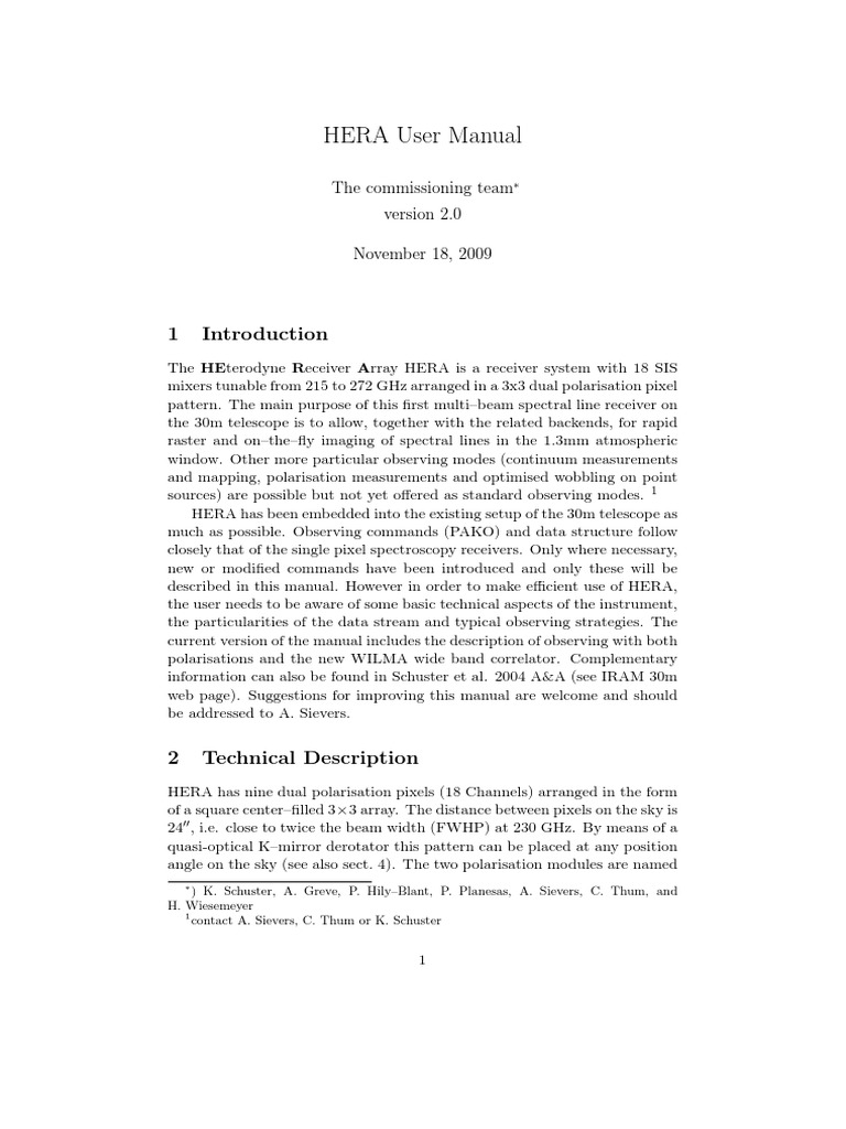 HERA User Manual: The Commissioning Team November 18, 2009 | PDF ...