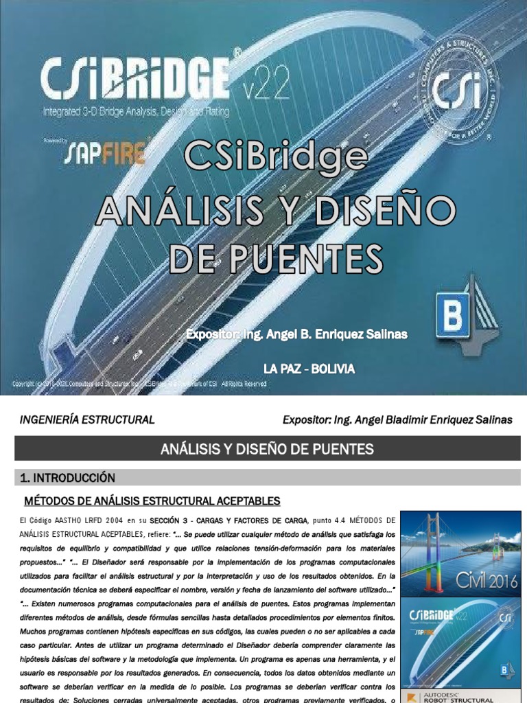 PRESENTACION CSiBridge | PDF | Software | Diseño