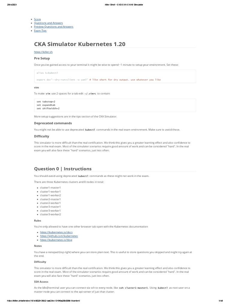 Killer Shell - CKS CKA CKAD Simulator | PDF | Computer Science | Computer Data