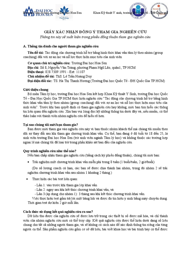 Consent Form - Coaching - HSU - IU - 20210120 | PDF