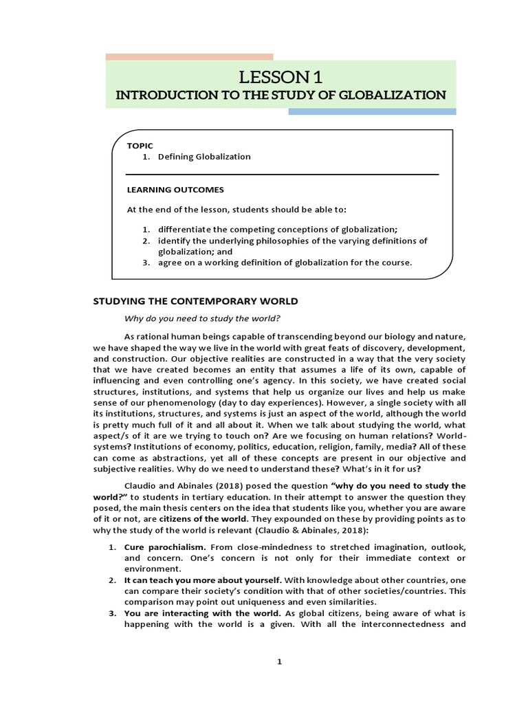 Defining Globalization | PDF | Globalization | Philosophical Theories