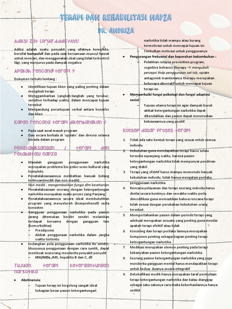 Terapi Dan Rehabilitasi Napza | PDF