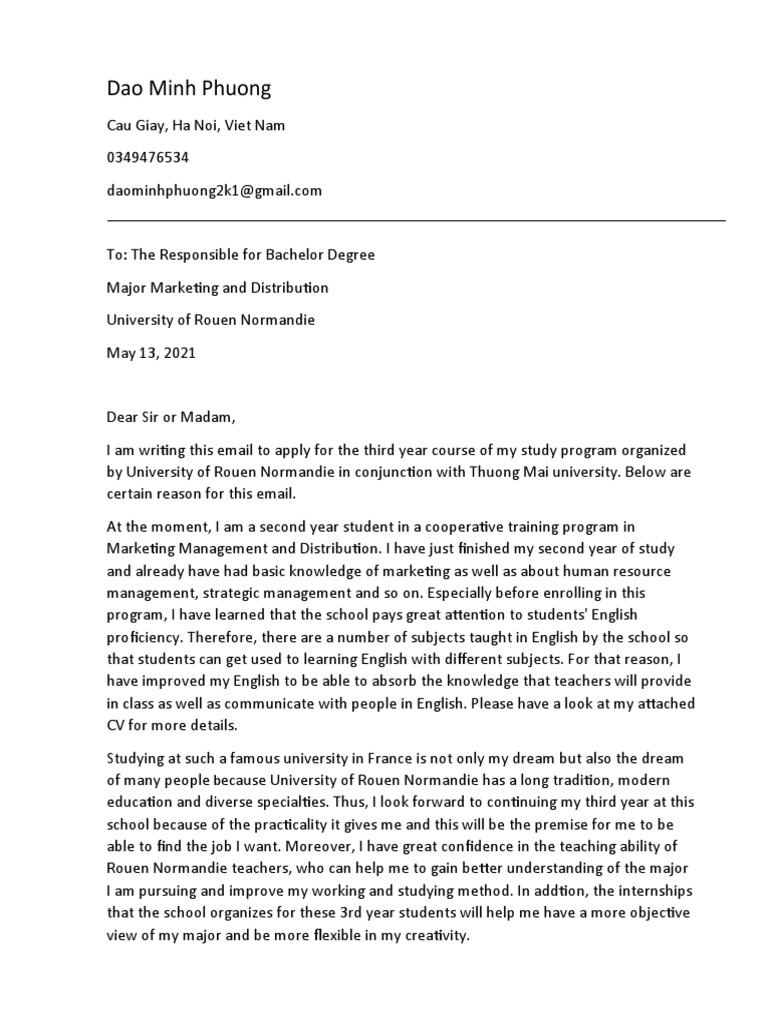 Letter of Movation | PDF