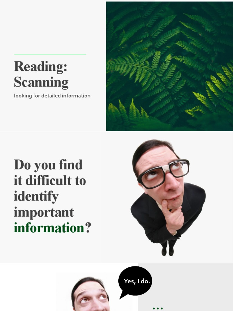 Reading: Scanning: Looking For Detailed Information | PDF | Cognition ...