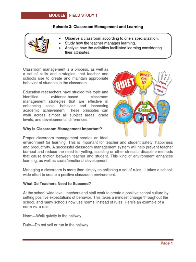 Classroom Management Strategies Overview | PDF | Classroom Management ...