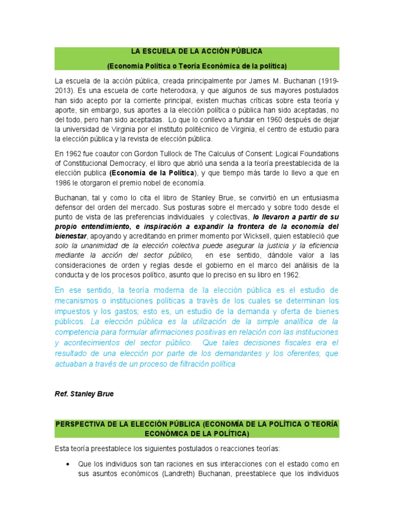 La Escuela de La Elección Pública | PDF | Elección pública | Votación
