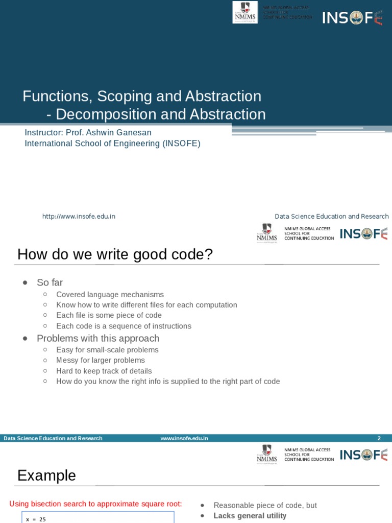 Functions Scoping And Abstraction Pdf Parameter Computer Programming Subroutine 2932