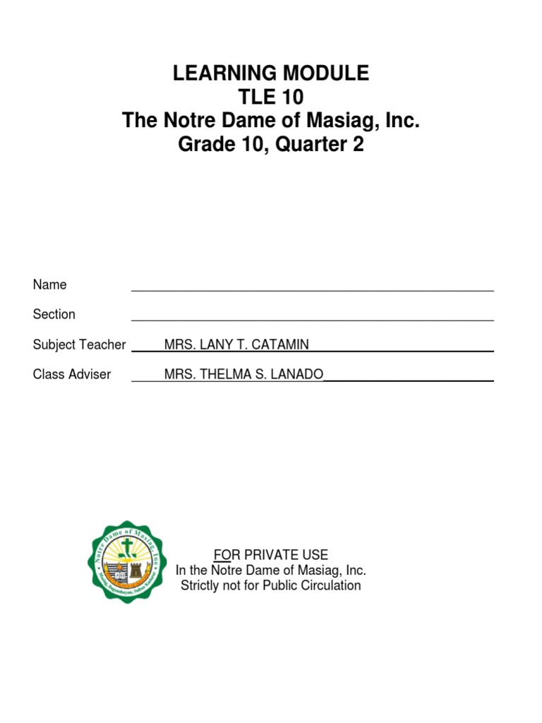 Tle 10 Caregiving Learning Module | PDF | Hors D'oeuvre | Foods