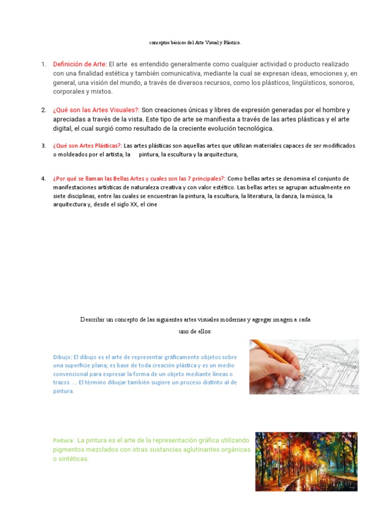 Conceptos Básicos Del Arte Visual y Plástico | PDF | Pinturas | Imagen