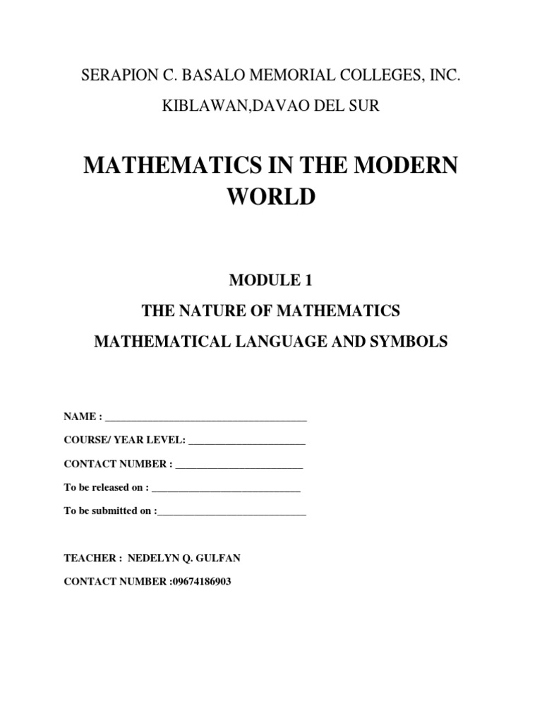Module 1 Ge 104 | PDF | Set (Mathematics) | Mathematics
