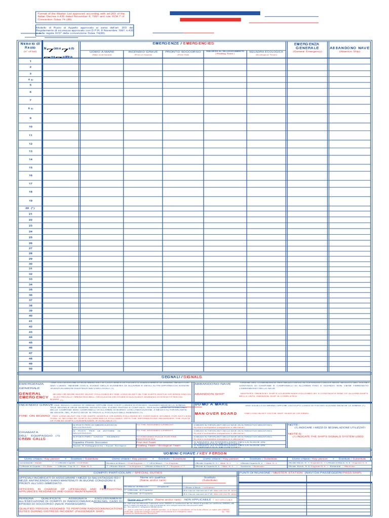 Muster List 68x118 (Da Compilare) | PDF