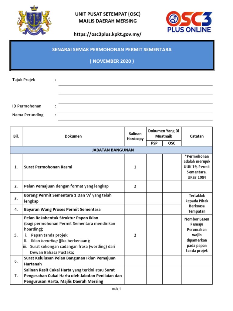 PERMOHONAN PERMIT SEMENTARA | PDF