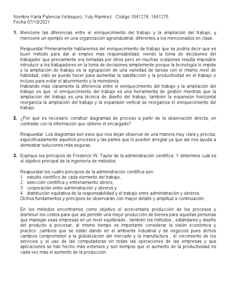 Primer Previo ING Metodos y Tiempos II-2021 | PDF | Carne | Toma de decisiones