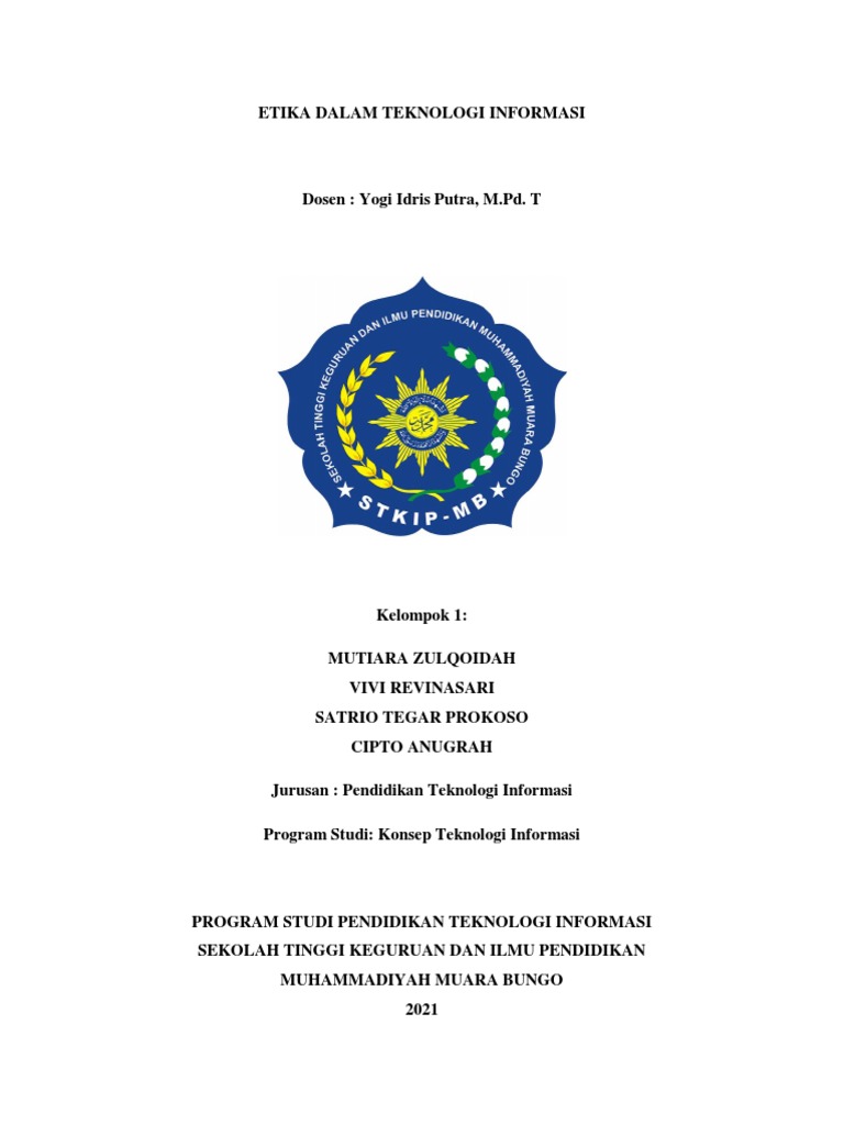 Makalah Kelompok 1 Etika Dalam Teknologi Informasi | PDF | Komputer