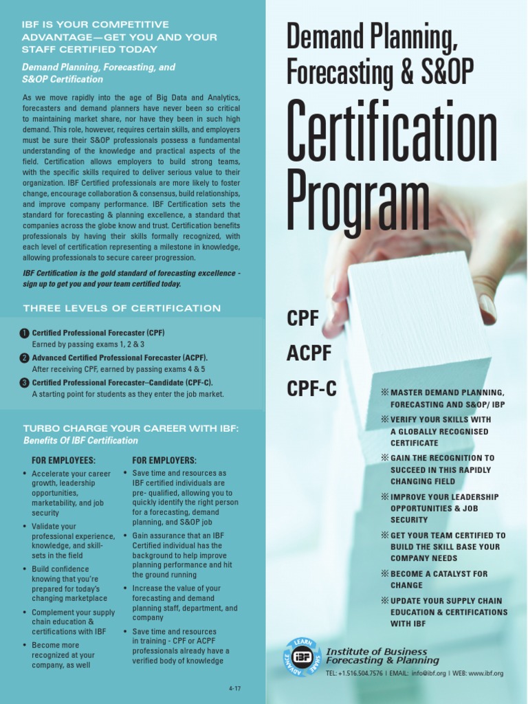 IBF Certification Program | PDF | Forecasting | Sales
