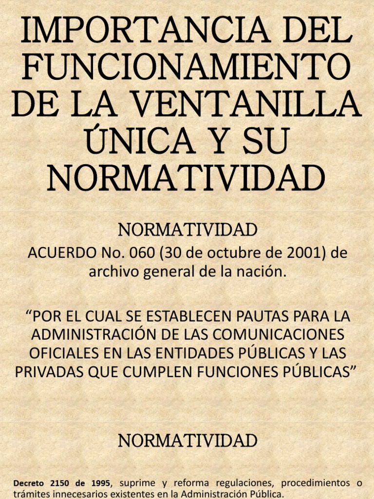 Importancia de La Ventanilla Unica | PDF