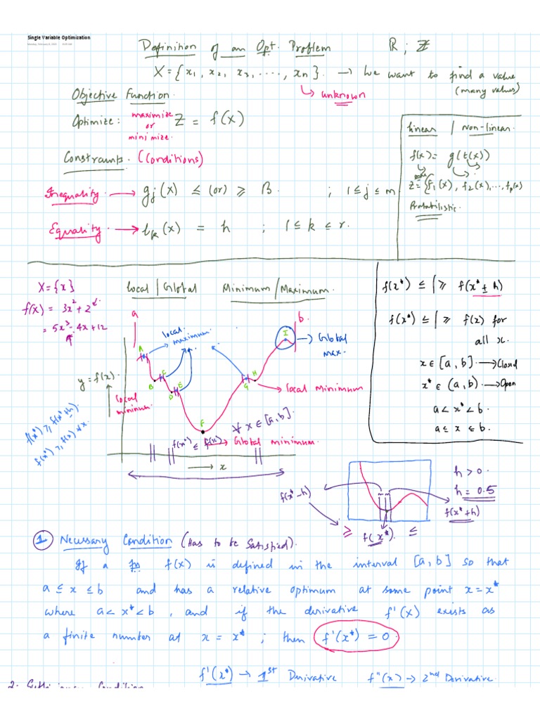 Single Variable Optimization With No Constraints Pdf