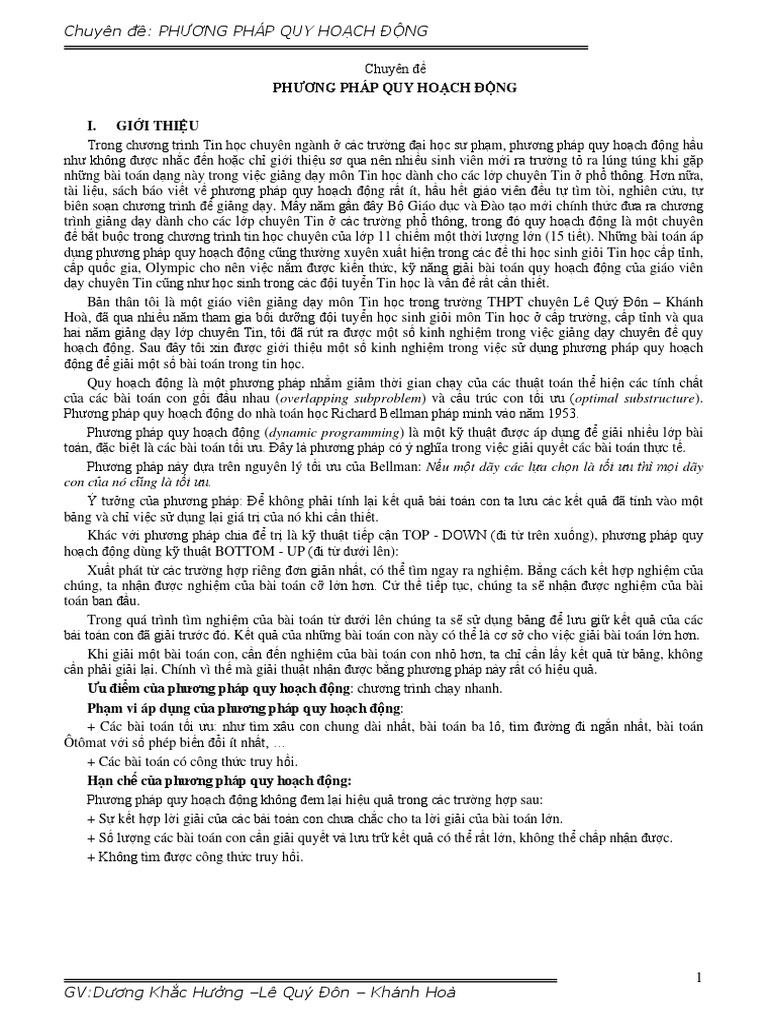 Quy Hoach Dong | PDF