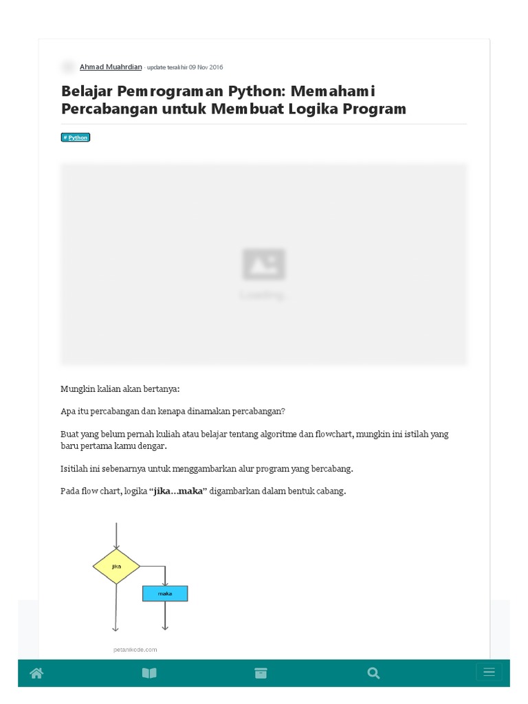 Memahami Percabangan Untuk Membuat Logika Program - PETANIKODE | PDF