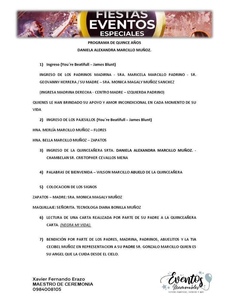 Programa de Quince Años | PDF