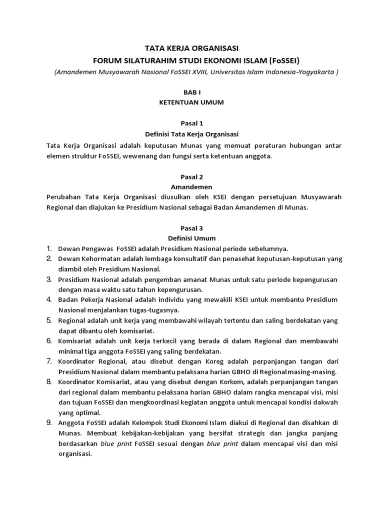 Amandemen TKO FoSSEI 2020 | PDF