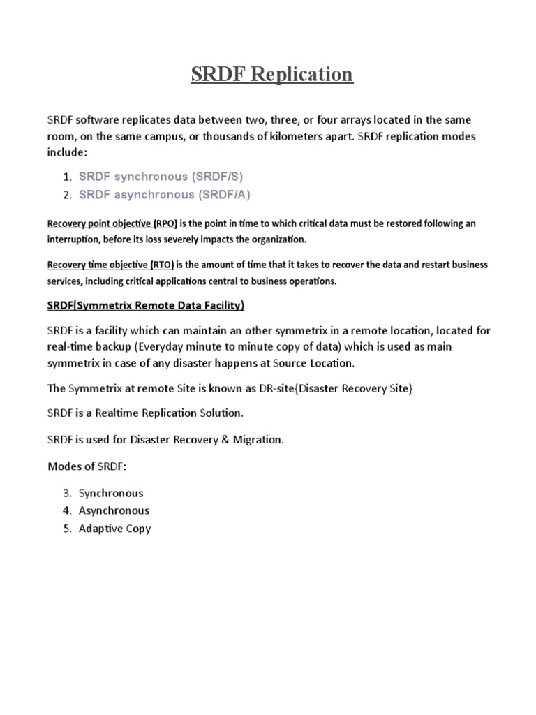 SRDF Concept | PDF | Replication (Computing) | Cache (Computing)