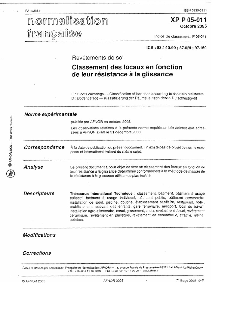 Norme xp05-011 | PDF
