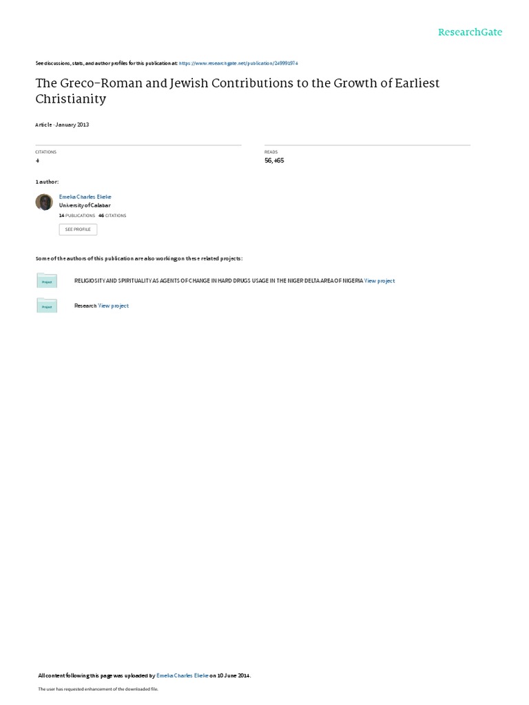 Greco-Roman and Jewish Impact on Christianity | PDF | Constantine The ...