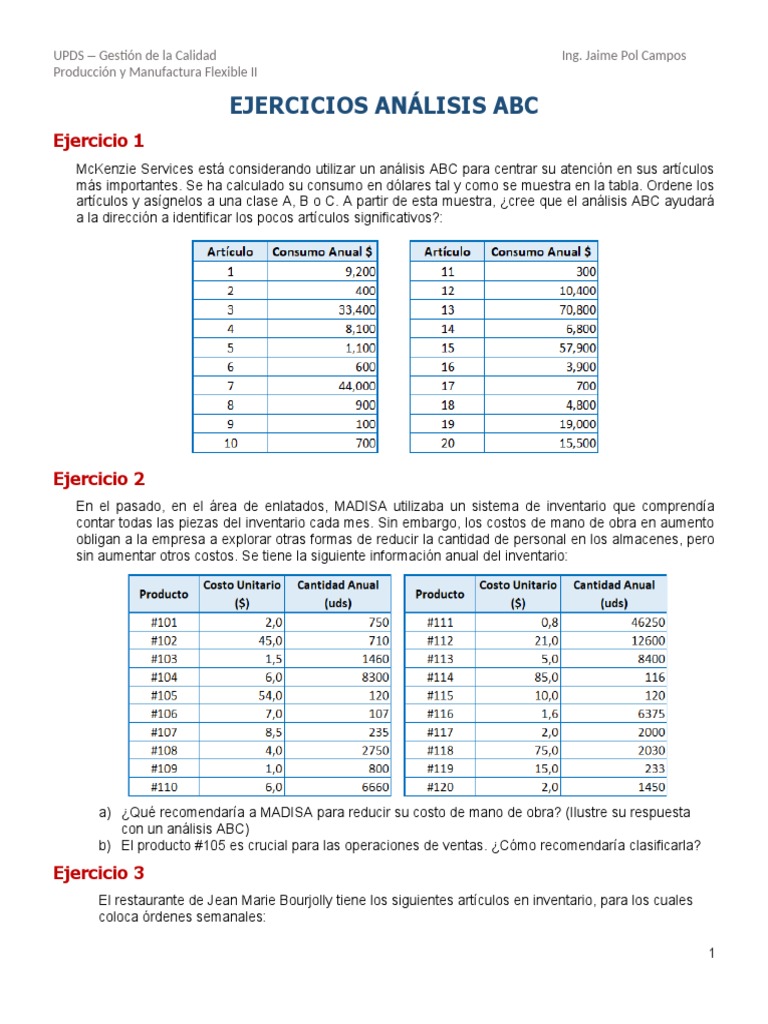 Practica Analisis ABC | PDF