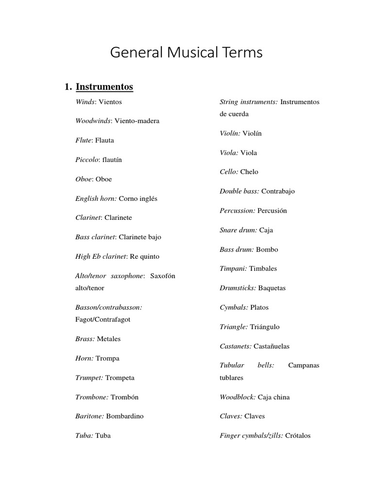 General Musical Terms | PDF | Producción musical | Composiciones Musicales
