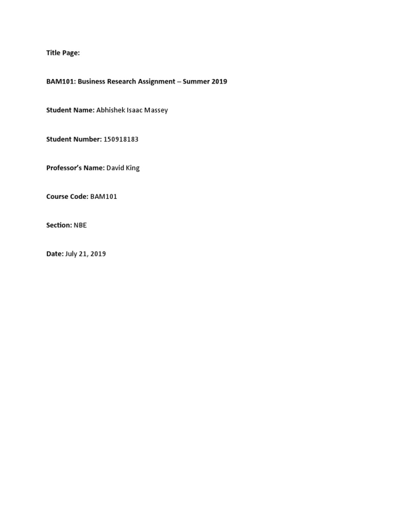 Business Research Assignment | PDF | Tariff | Trade
