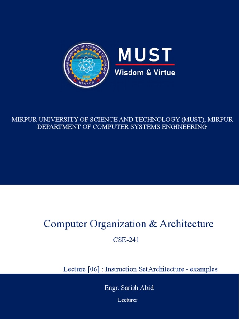 Lec06 - Instruction Set Archi Examples | PDF | Array Data Structure | Computing