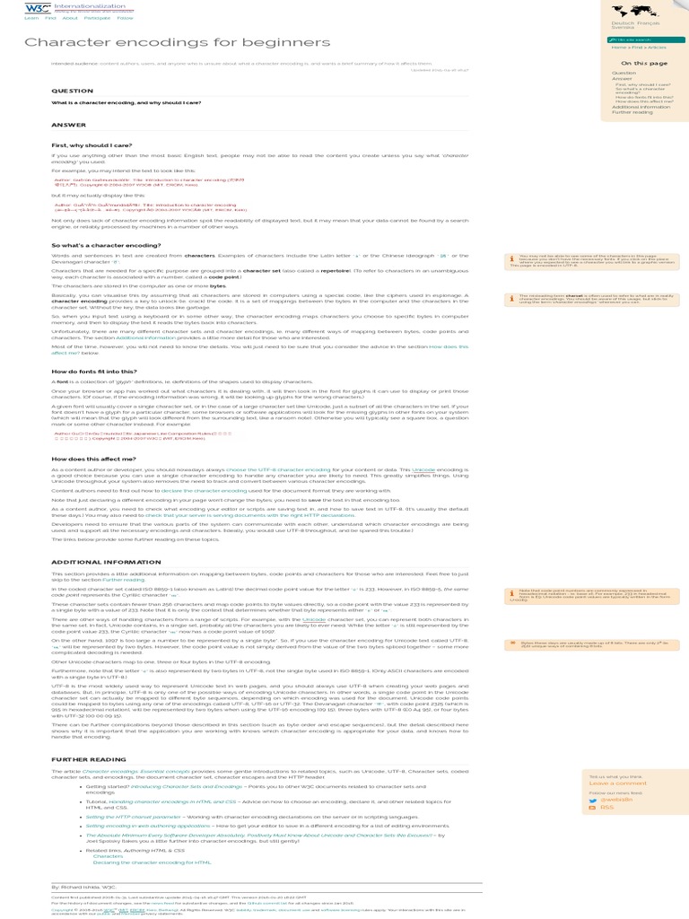 Character Encodings For Beginners | PDF | Character Encoding | Code