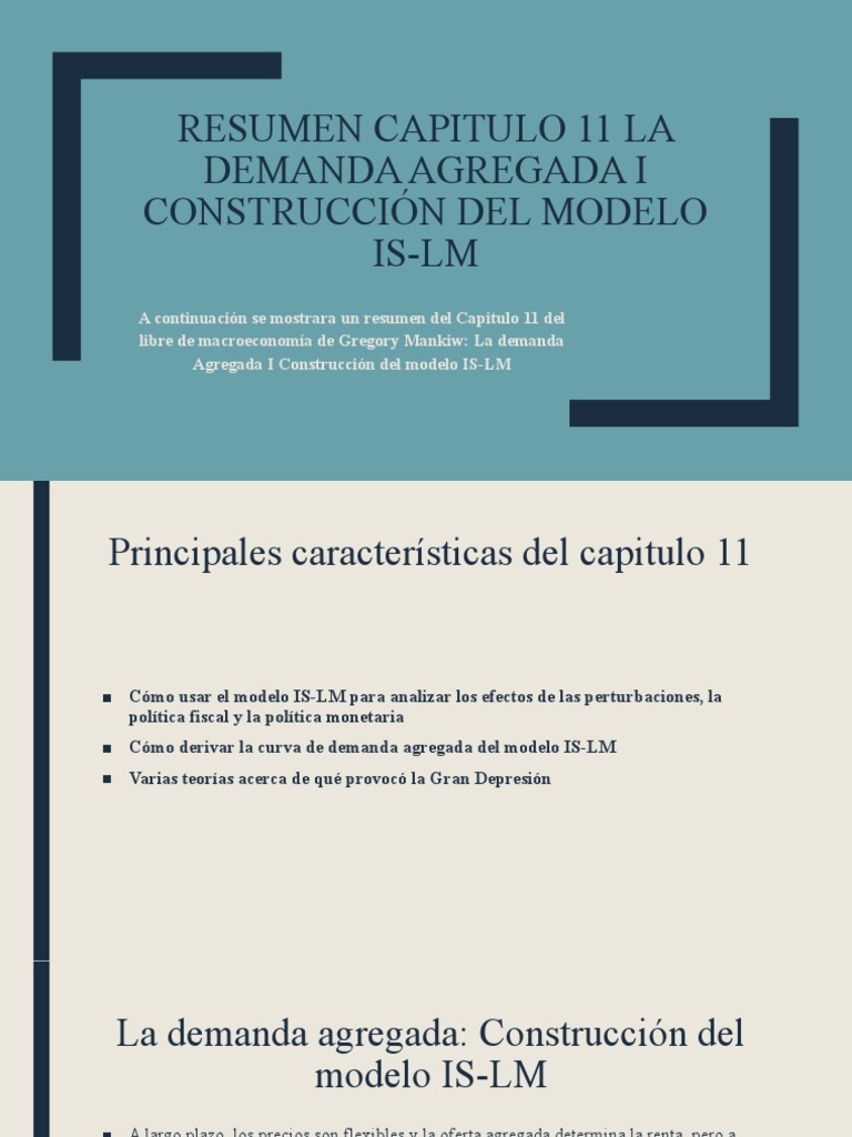 Resumen Capitulo 11 La Demanda Agregada I Construcción | PDF | La política fiscal | Oferta ...