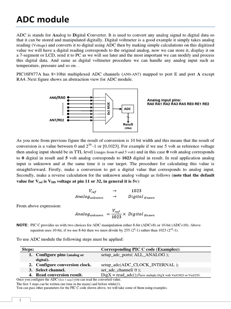 ADC Module: Voltage | PDF | Analog To Digital Converter | Parameter ...