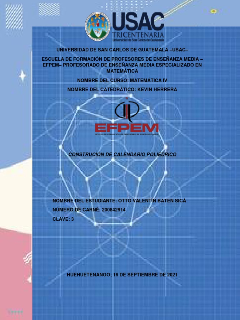 Tarea de Calendario Poliedrico | PDF