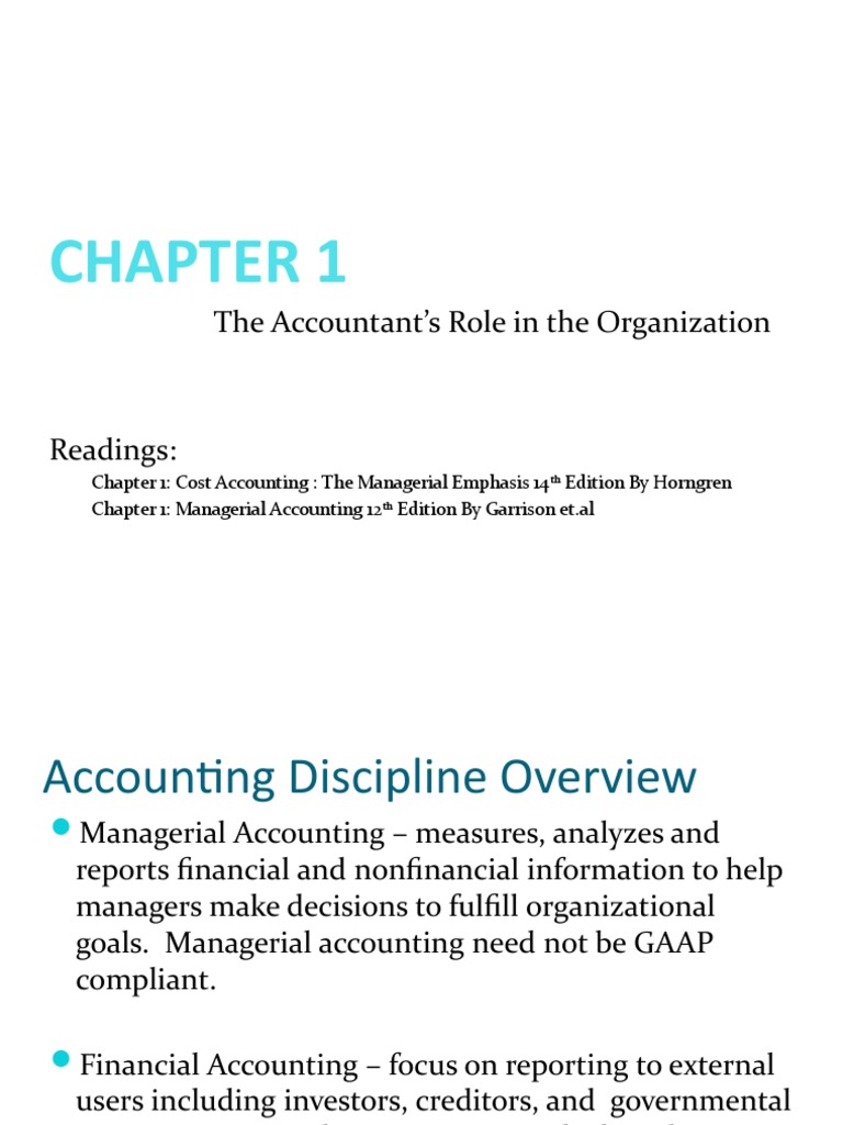 The Accountant's Role in The Organization | PDF | Accounting ...