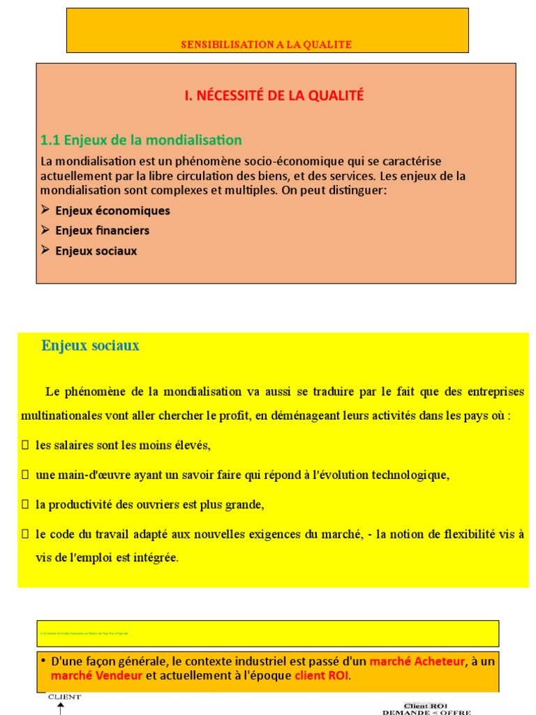 Sensibilisation A La Qualite | PDF | Petite ou moyenne entreprise | Organisation internationale ...