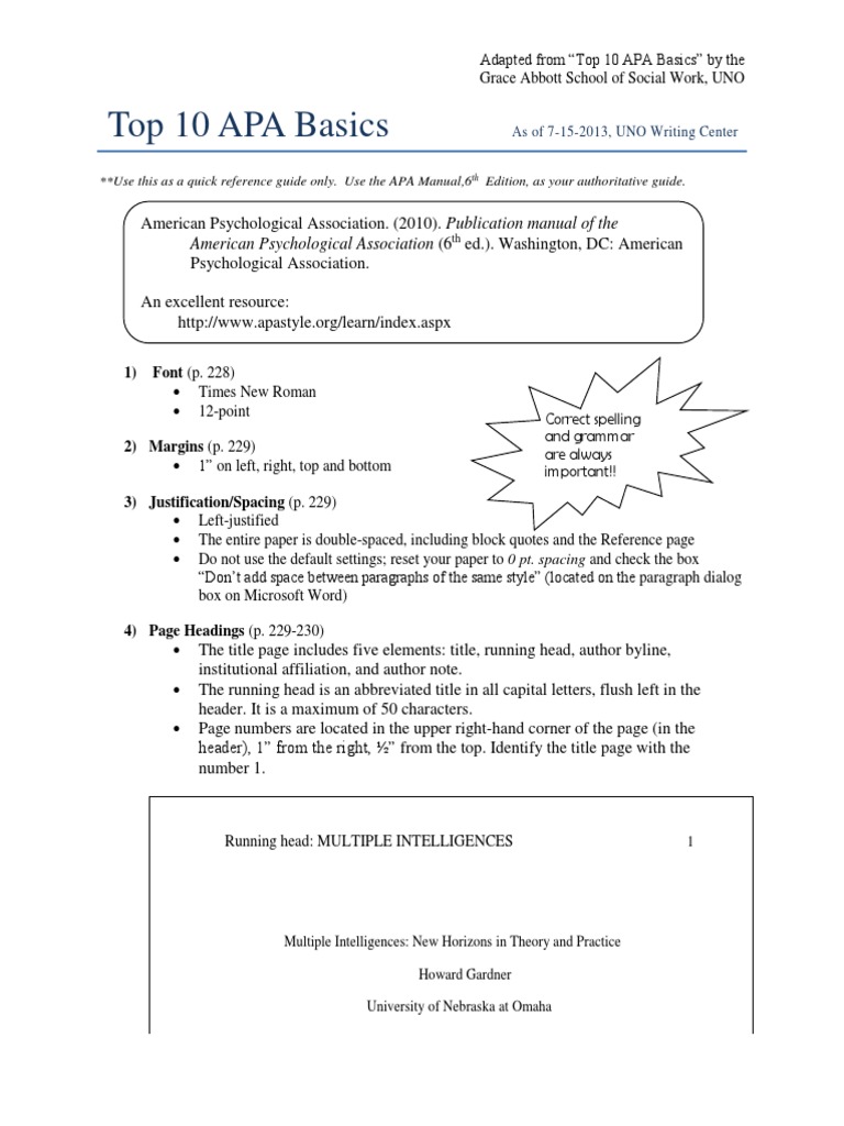 Apa Top 10 Cheat Sheet | PDF | Citation | Apa Style