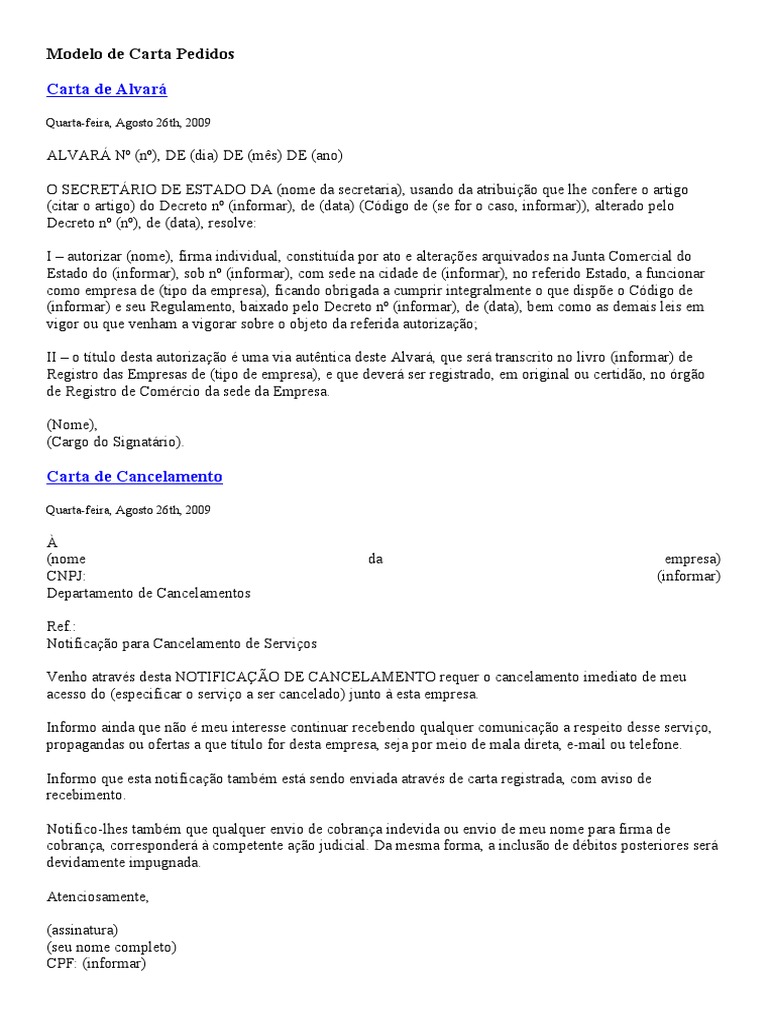 Modelo de Carta | PDF | Condomínio | Leasing