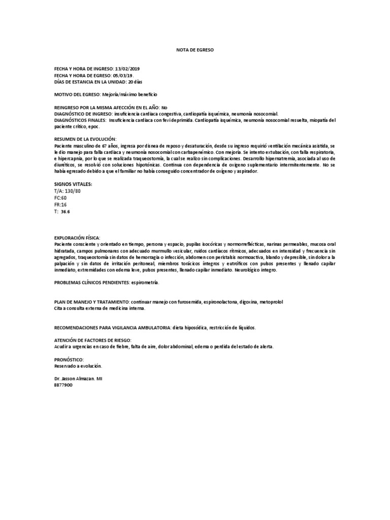 NOTA DE EGRESO Pedro Dominguez | PDF