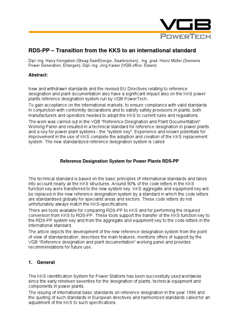 KKS RDS-PP | PDF | Electric Generator | Steam