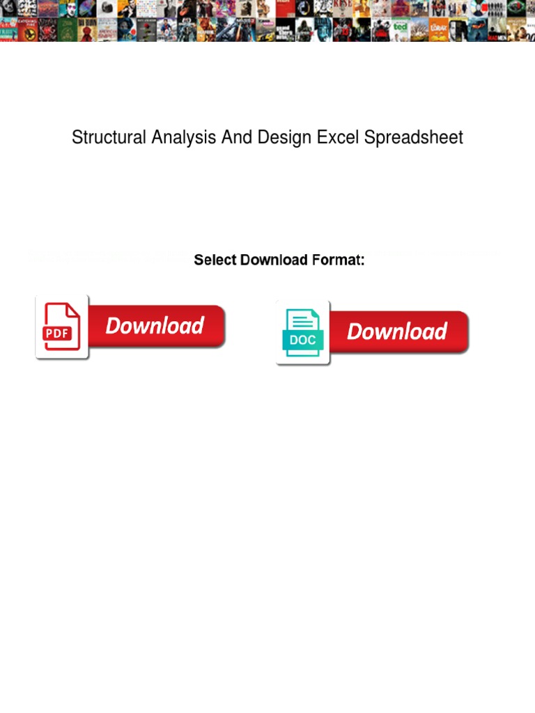 Structural Analysis and Design Excel Spreadsheet | PDF | Microsoft ...