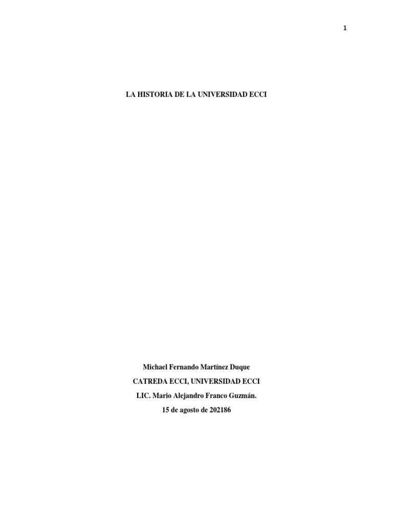 La Historia de La Universidad Ecci | PDF