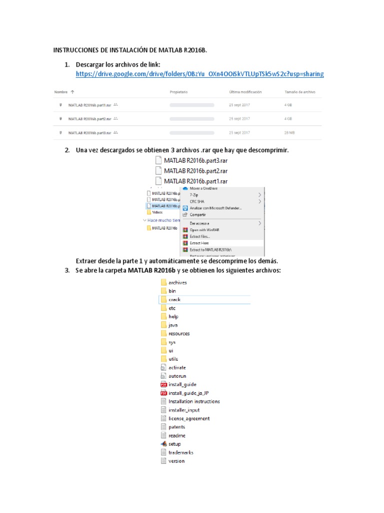 Instrucciones de Instalación de Matlab R2016B | PDF | Archivo de computadora | Matlab