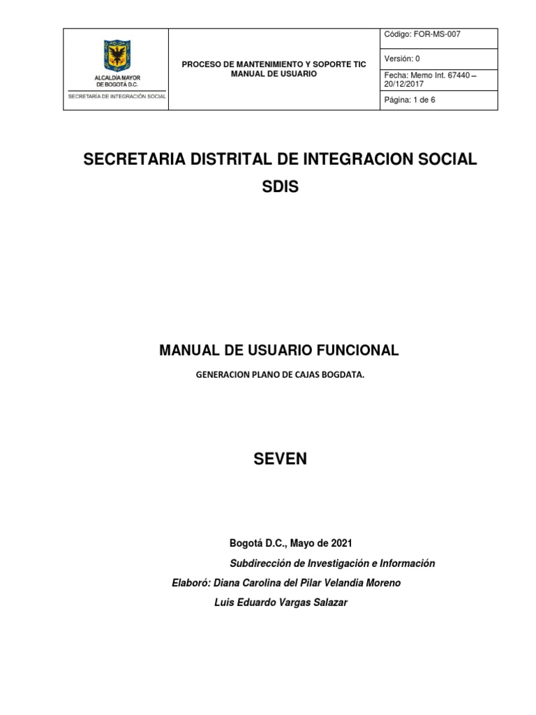 Manual de Usuario Programa SCtDepen SEVEN ERP | PDF | Planificación de ...