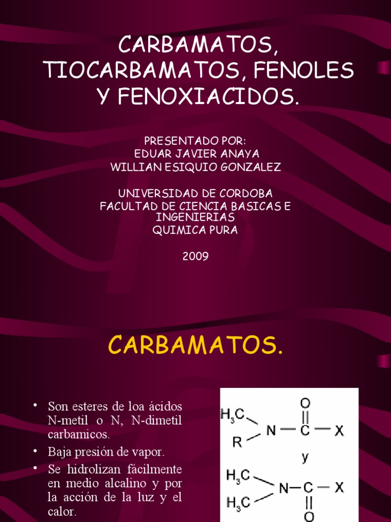 Carbamatos y su Toxicología Agrícola | PDF | Acetilcolina | Metabolismo